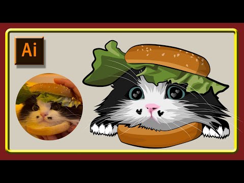 Vector Illustration in illustrator cc | Vector art | Digital Painting | Create a cat Vector