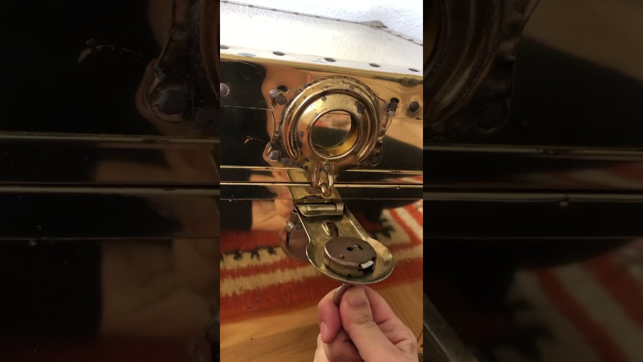 Vintage Brass Trunk Lock Opening