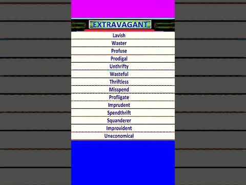 Synonyms for Extravagant#synonyms#words#englishlearning#englishshorts#shorts#youtubeshorts