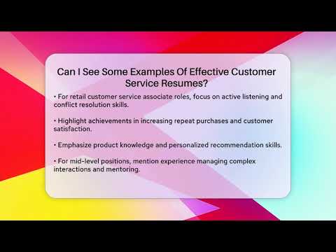 Can I See Some Examples Of Effective Customer Service Resumes? - Job Success Network