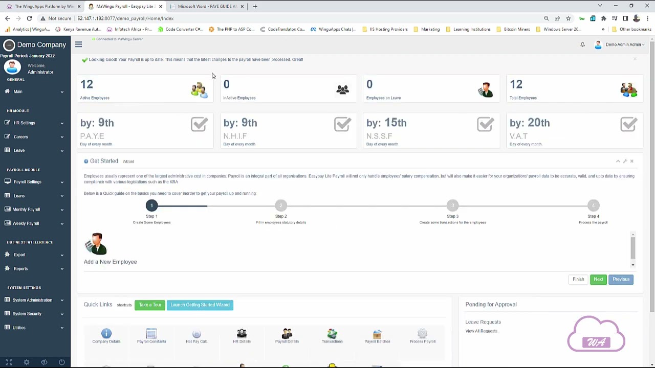 WinguApps Payroll Tutorial - Processing Payroll