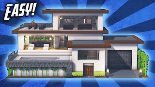 Minecraft how to build a Modern House Tutorial | Minecraft house ...