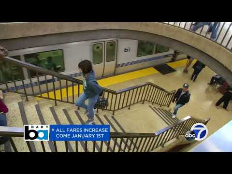 BART, VTA fares to increase in January of 2018