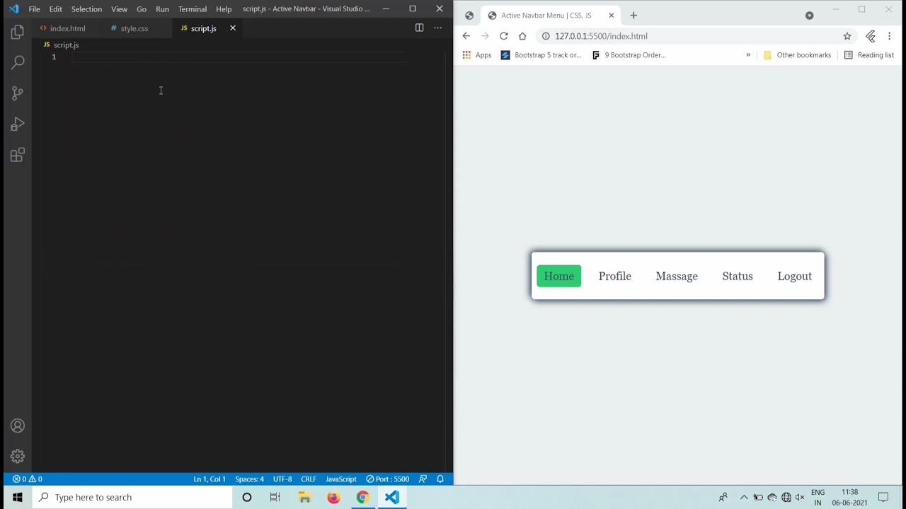 Navbar Active Menu using CSS, JS | The Begginer Dev