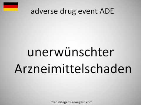 How to say adverse drug event ADE in German?
