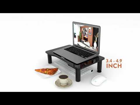 2 Pack Computer Monitor Stand Riser with Height Adjustable Multi Media Desktop Stand