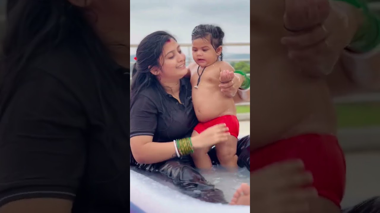 Best memories of cute baby || myra   Kitna enjoy kar rhi hai#shorts #mampirahul