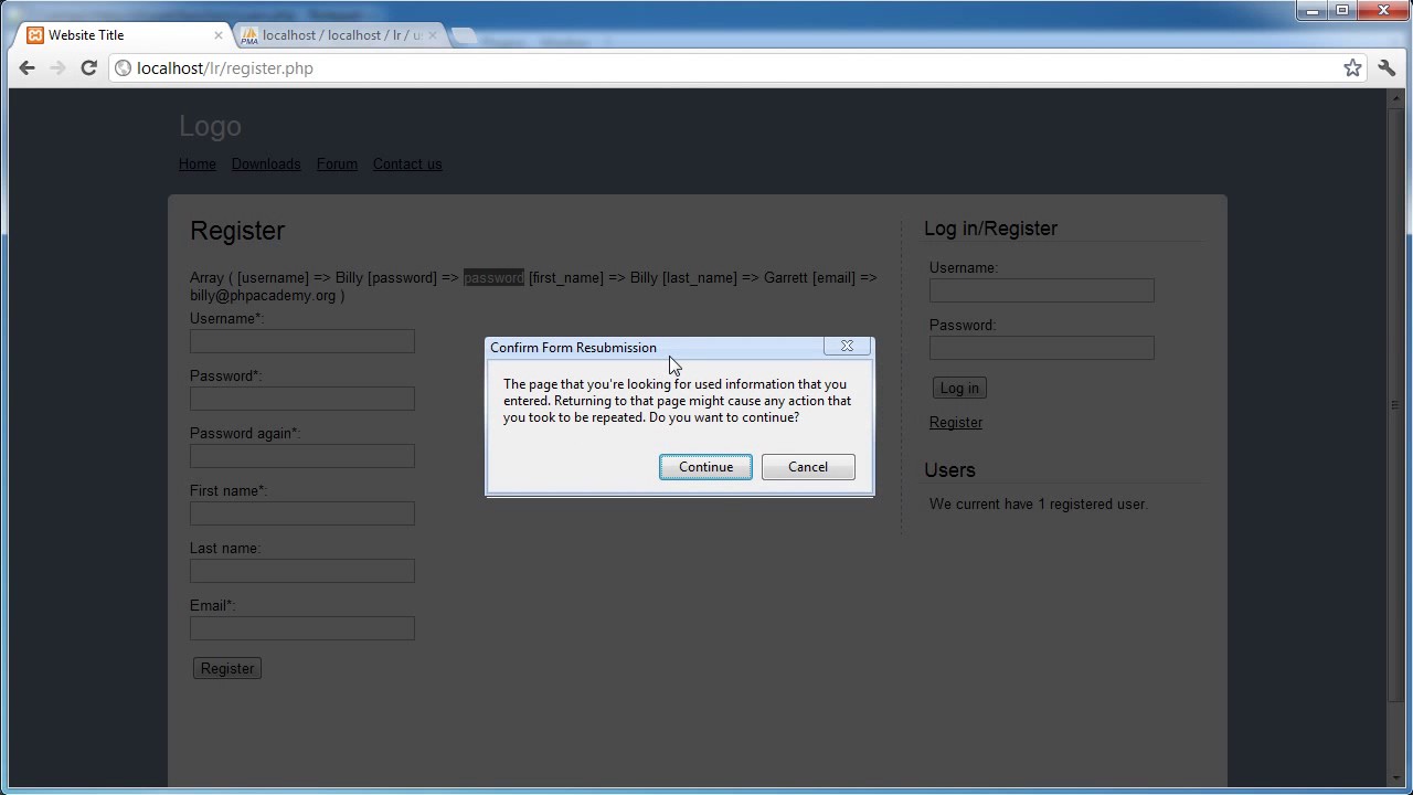 PHP Tutorials  Register & Login Part 11  Register Users Part 1 720p