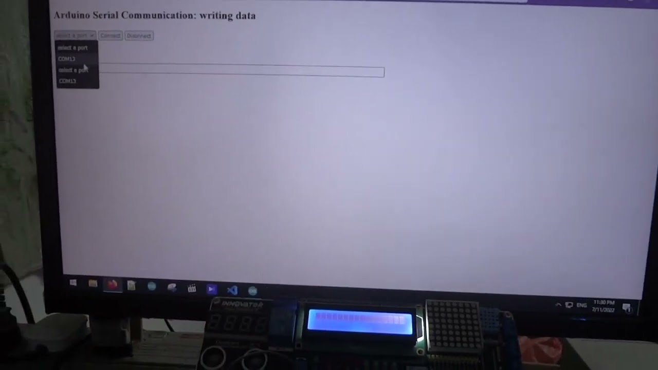 arduino node js serial communication write data