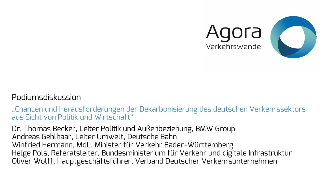 Auftaktveranstaltung der Agora Verkehrswende, Podiumsdiskussion