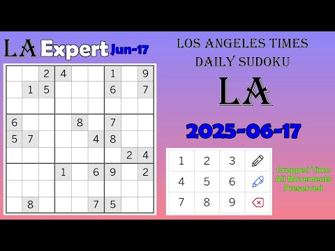 Los Angeles Times Daily Sudoku 2025-06-17 2179 Expert