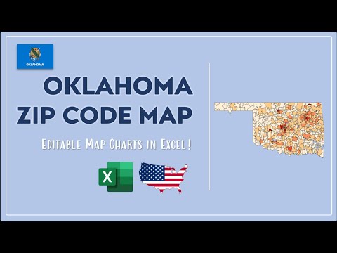 Oklahoma Zip Code Map in Excel - Zip Codes List and Population Map