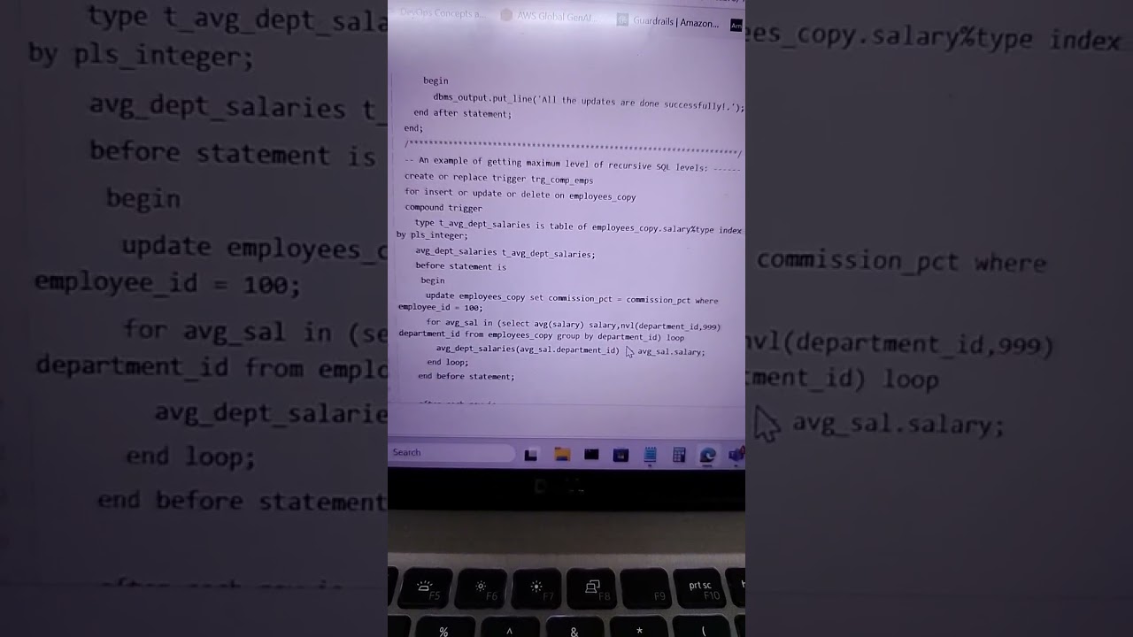 handling mutating table error sample code #plsql #sql #developer #database #java