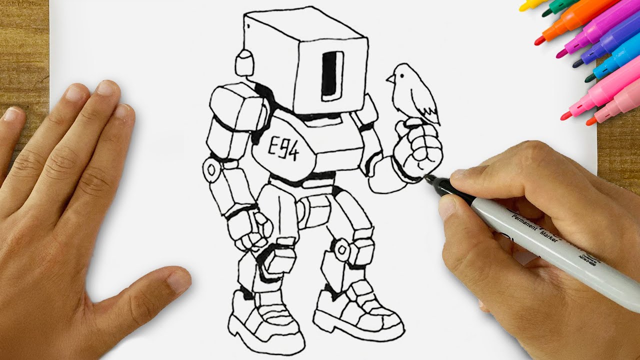 How to Draw Bastion Easy | Step by Step Overwatch Bastion Drawing Tutorial