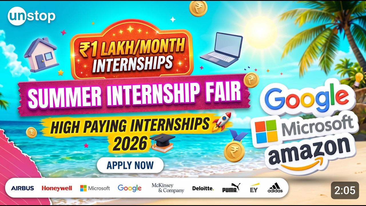 Everyone Can Get Paid Internships || Unstop Summer Internship Program 2026 || Apply Now!!