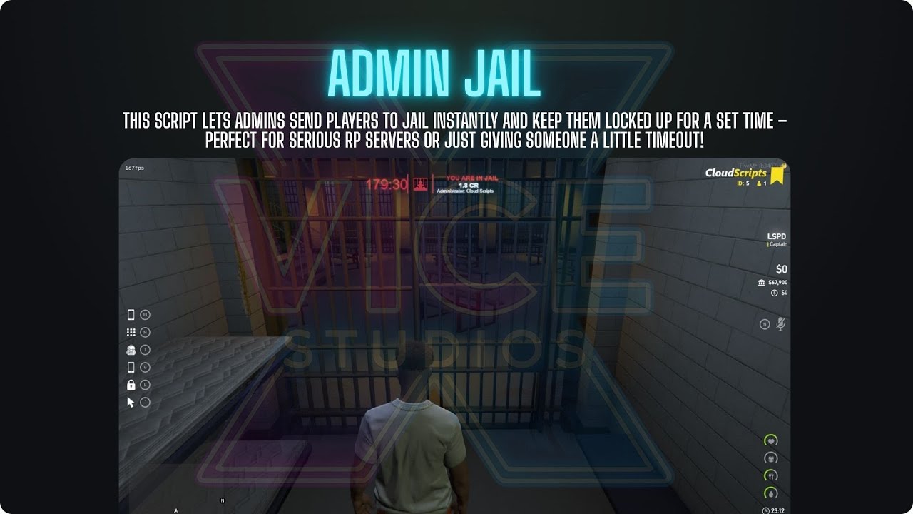 FIVEM ADMIN JAIL - ESX - QB - GRAND RP STYLE - VICEX STUDIOS