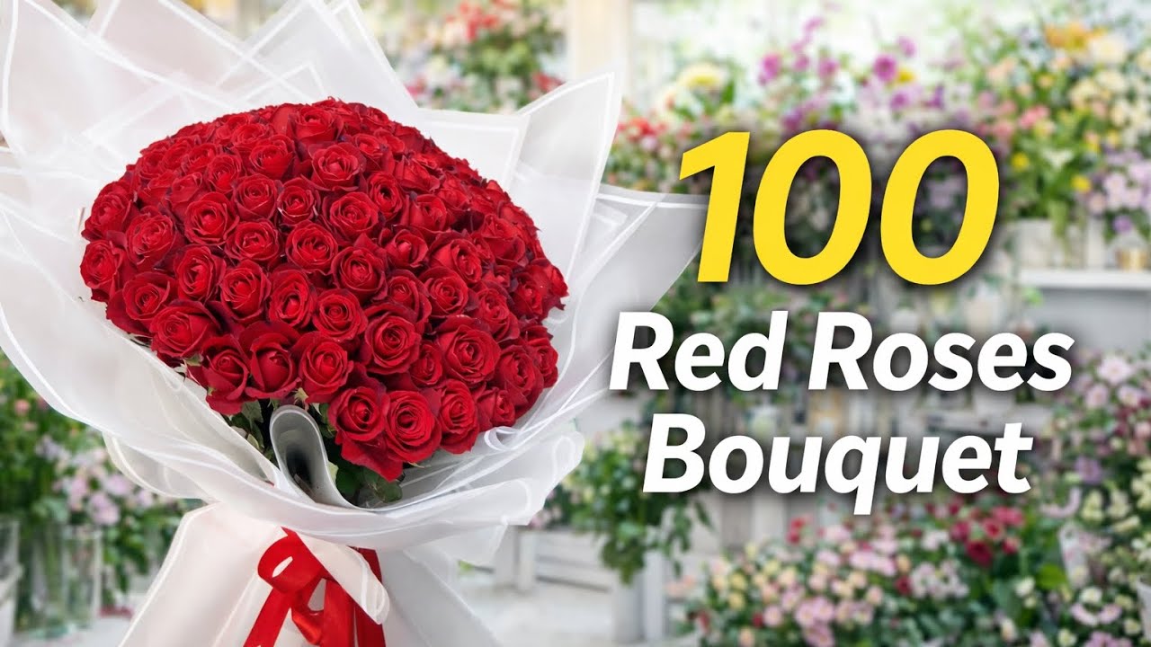 How to Make a Stunning 100 Red Roses Bouquet for Valentine’s Day | Step-by-Step Tutorial