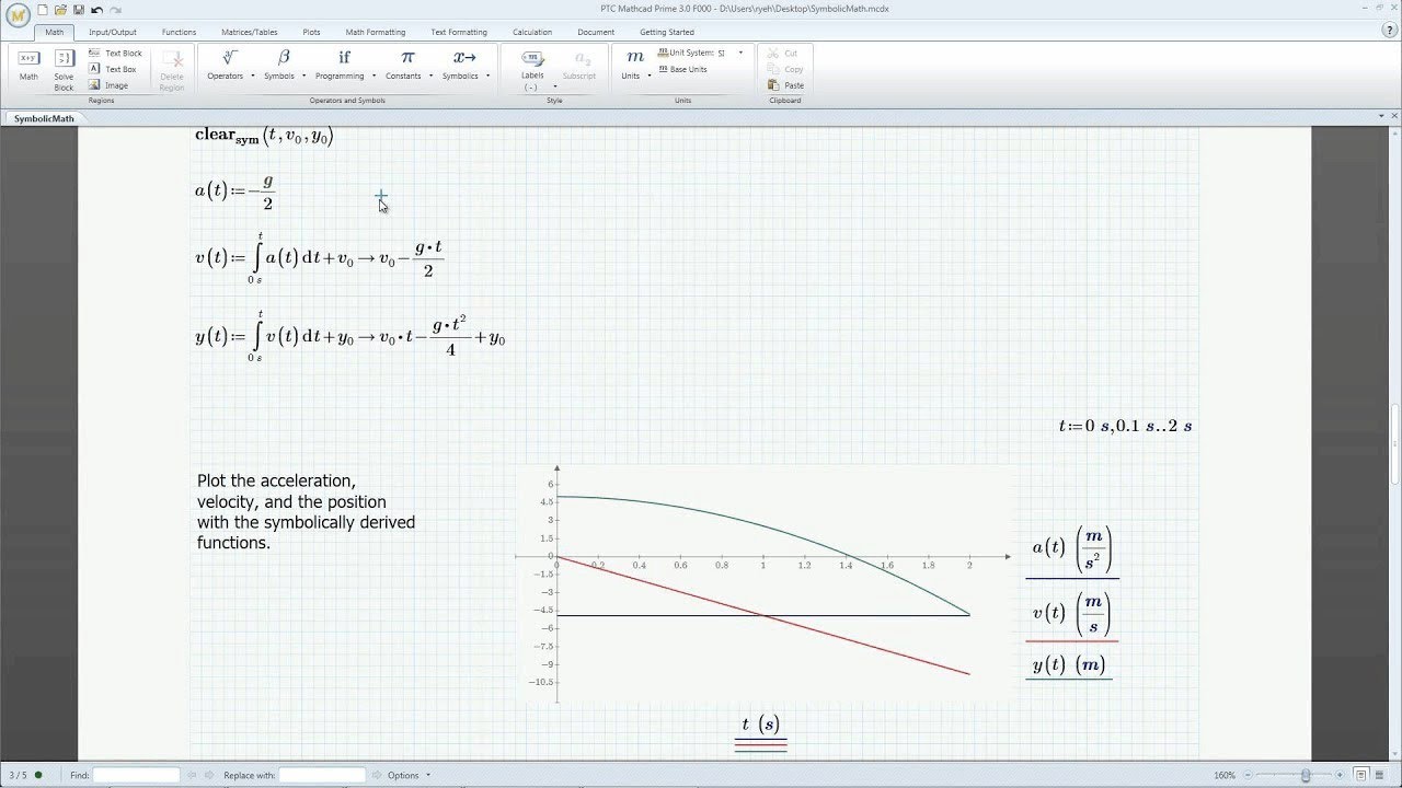 PTC Mathcad Demo - Symbolics
