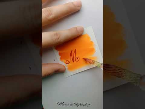 Maia Name calligraphy with glass pen comment your name I will write for you free #shorts