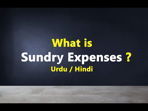 What is Sundry Expenses with Example? Hindi / Urdu