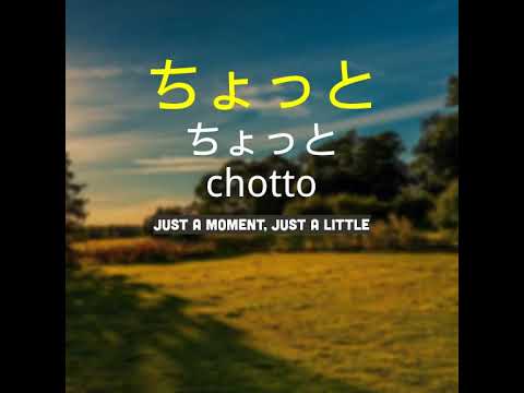 ちょっと chotto just a moment, just a little