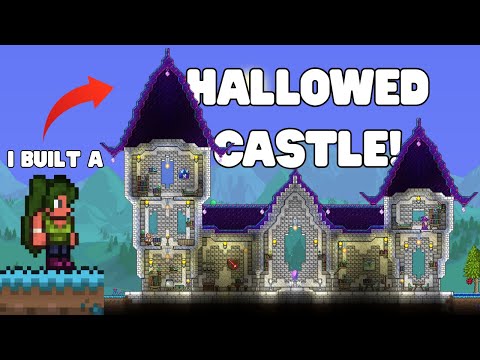 How I Built a HALLOWED CASTLE in Terraria! (Calamity Mod)