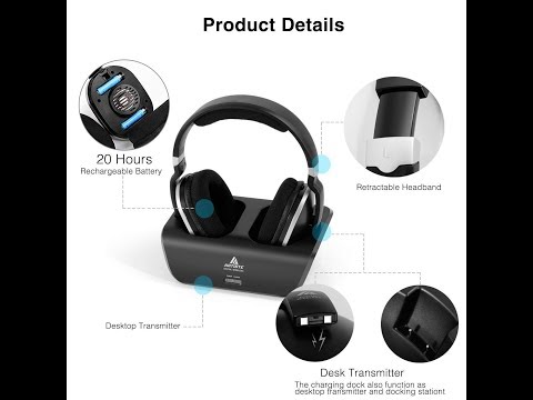 ARTISTE Wireless TV Headphones Over Ear Headsets - Digital Stereo Headsets