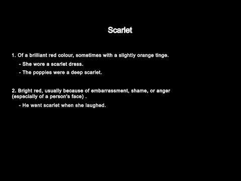 What Does 'Scarlet' Mean? | Simple English Explanation with Examples