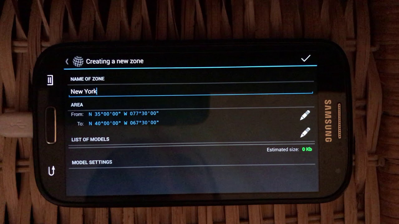Weather4D Android: How to create a zone and select models