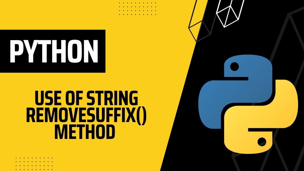 How to: Remove suffix from a string using removesuffix() method | Python Tutorial for Beginners
