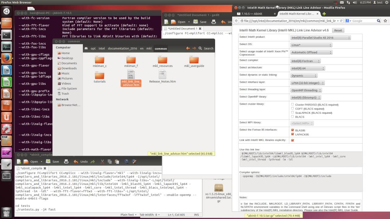 Abinit compile (intel compiler, silent)