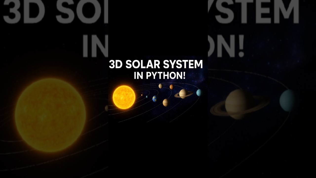 3D Solar System Simulation in Python | Animated Planets with Stars & Glow#shorts #python