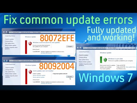 Fix common Windows 7 update errors (80072EFE & 80092004)