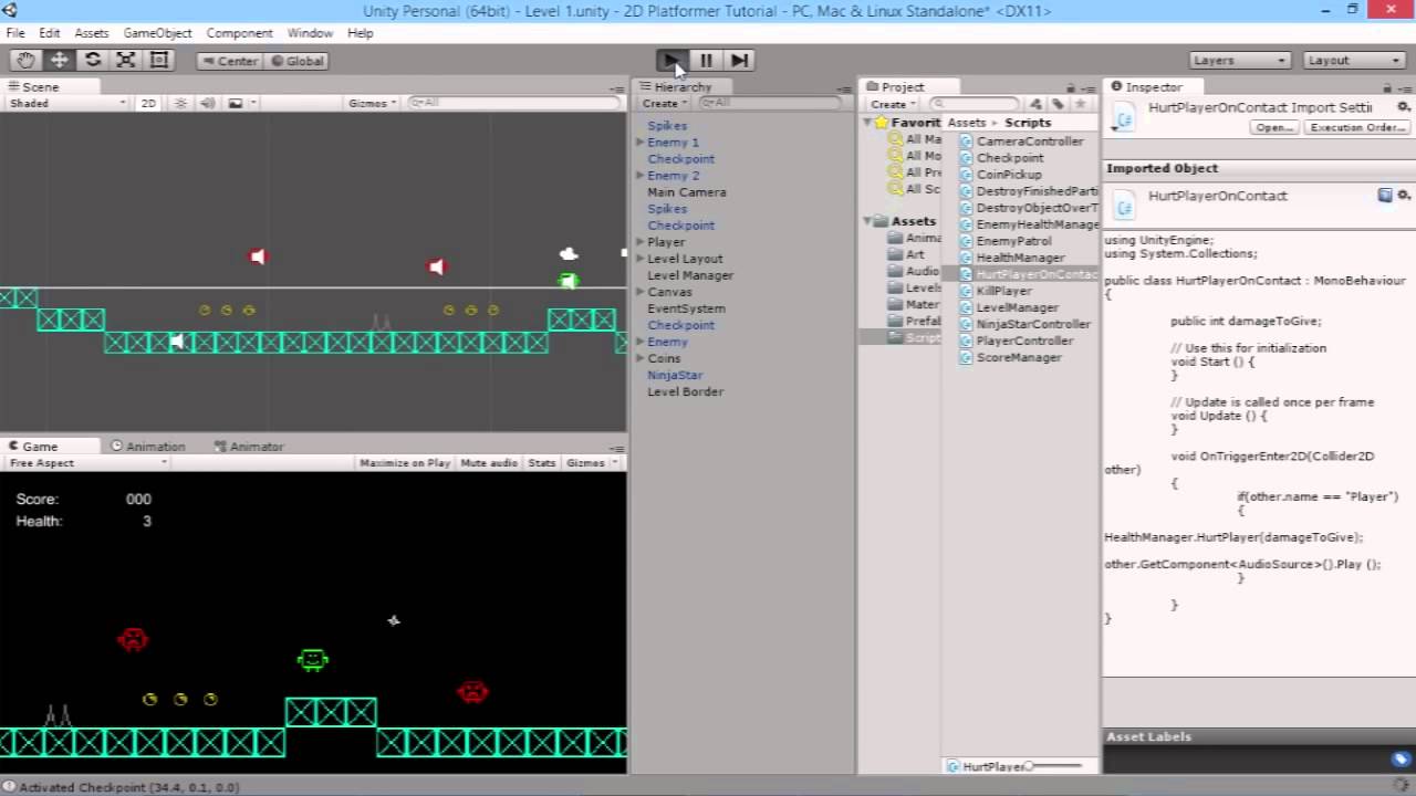 Tutorial Unity2D For Beginner Knockback & Stomping Enemies  1