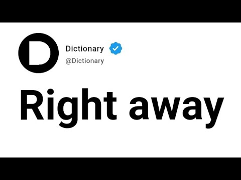 Right away Meaning In English
