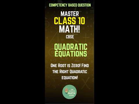 CBSE - CLASS 10#quadratic_equations_class_10th #competencybasedquestions #englishmedium #mcqclass10