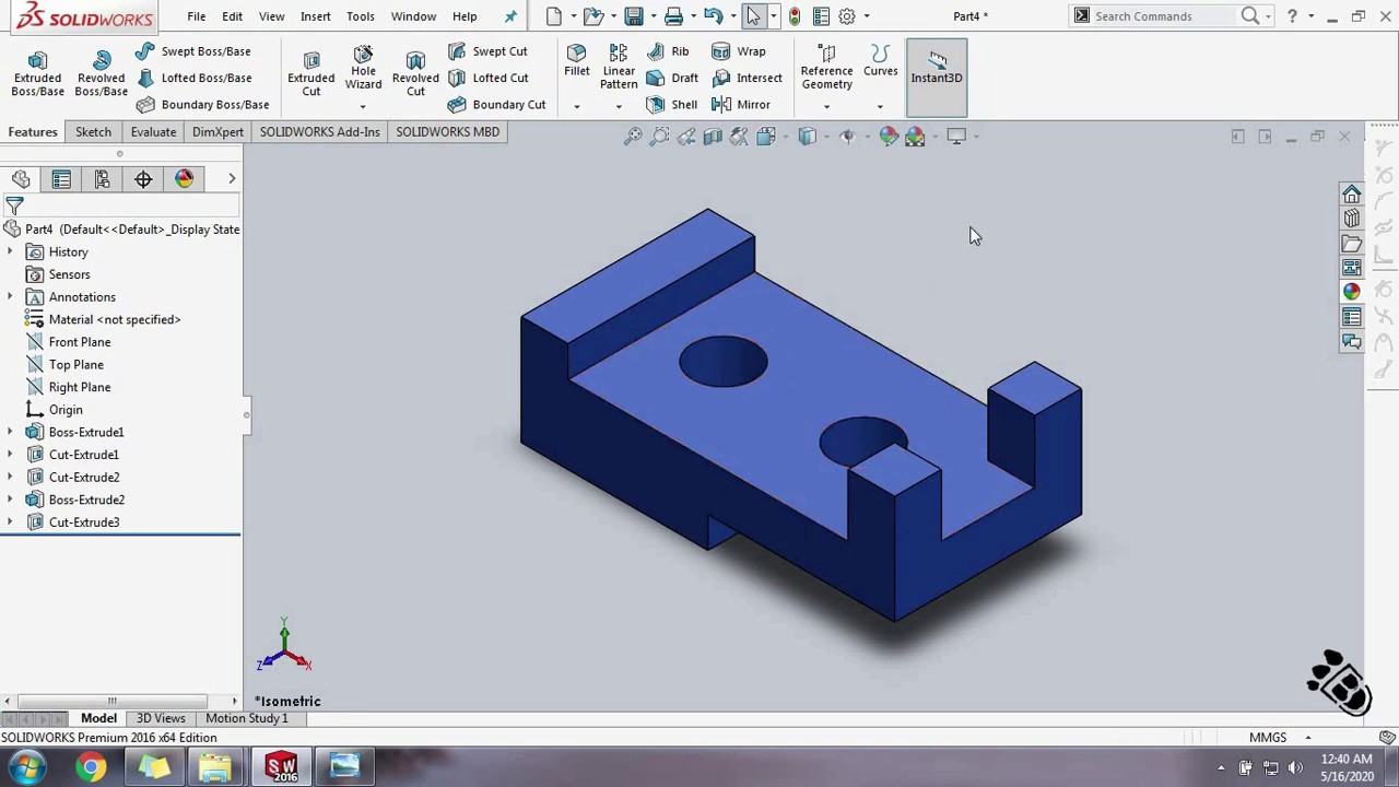 SolidWorks Tutorials : Machine Drawing Basics (Exercise #06)