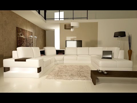 Beige Leather Sectional Sofa