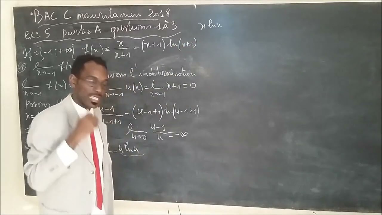 BAC C MAURITANIEN 2018 - EXO 5 - PARTIE A - QUESTIONS 1 À 3