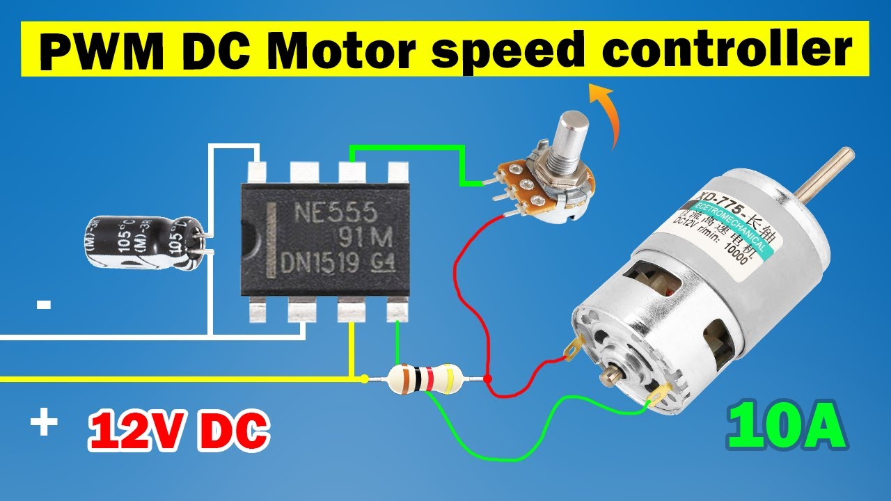 DIY DC motor speed controller using 555 IC, Motor control using PWM