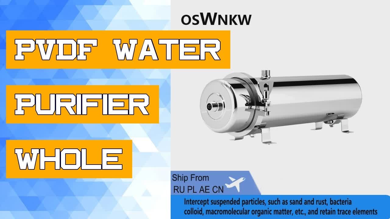 PVDF Water Purifier Whole House Ultration Water Filter 0.01um Filters 1000L/H SUS304 Drinkable Water