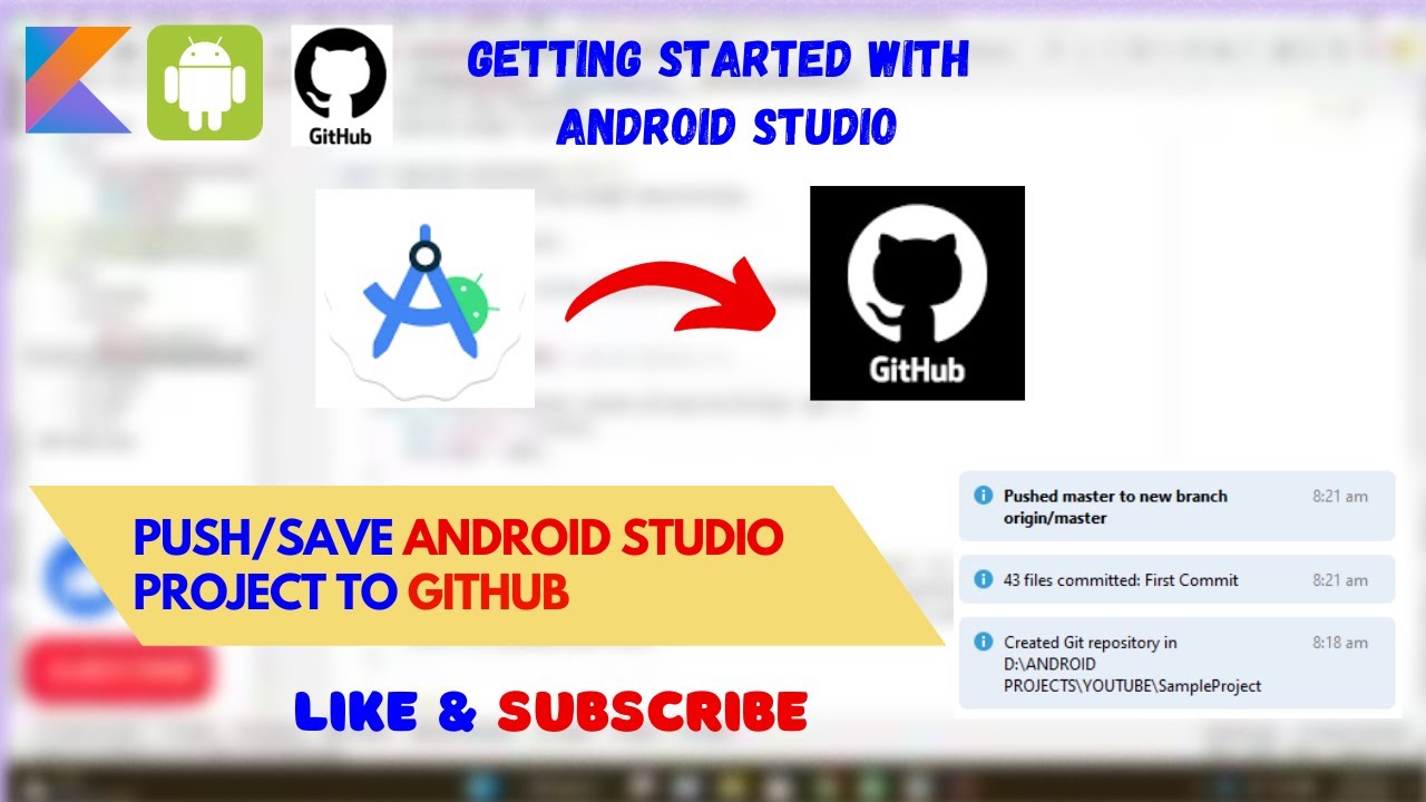 How to UPLOAD/PUSH ANDROID STUDIO project to GITHUB | Create backup of Android Studio project....