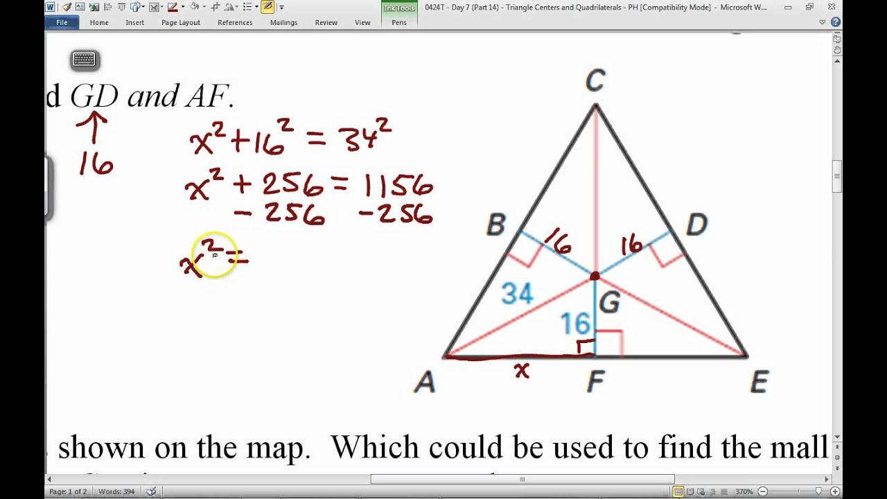 0424T - Day 7 (Part 14) - Triangle Centers and Quadrilaterals