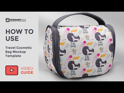 Travel cosmetic bag mockup video guide by Designertale