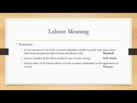 CLASS 10 ECONOMICS APPLICATIONS - Labour: Meaning