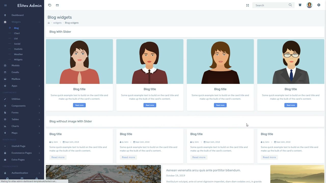Bootstrap Admin Dashboard Template with LTR Light Theme  - EliteX