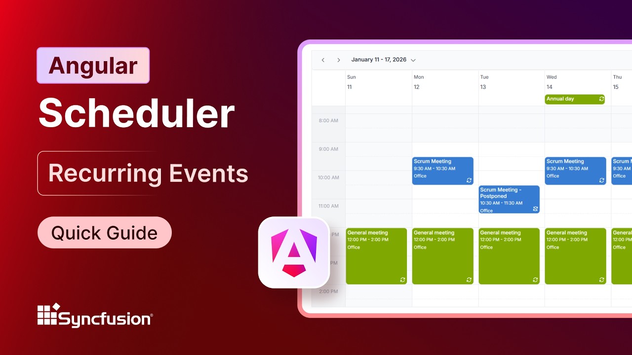 Angular Scheduler: Recurring Events Feature Walkthrough