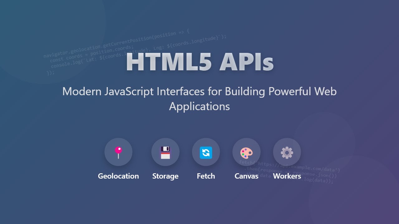 HTML5 APIs: Beginner's Guide to Modern Web Development 🔥