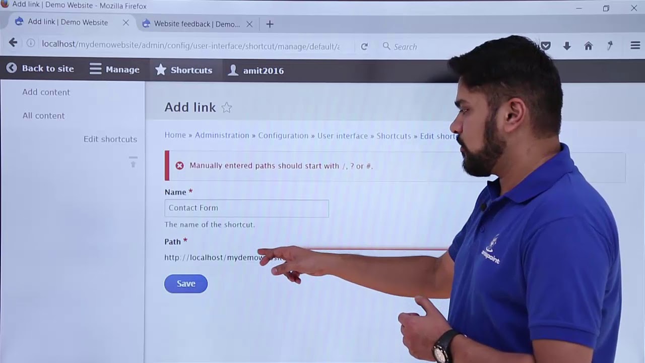 Drupal  Edit Shortcuts