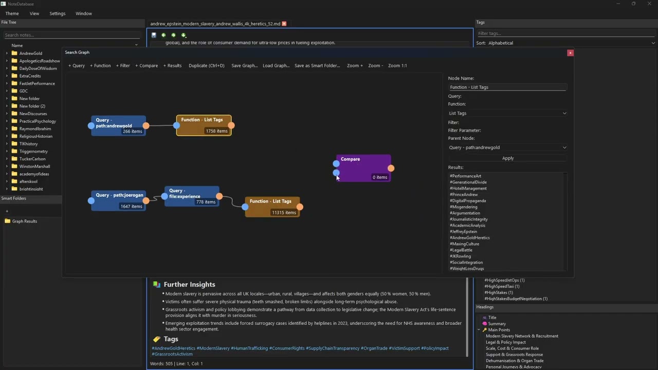 Note DB - Node Graph Searching